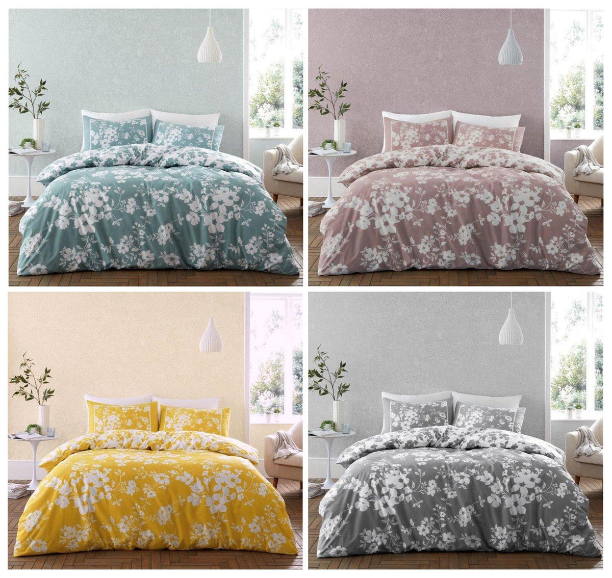 New bedding duvet sets pretty floral country cottage flowers quilt cov ...